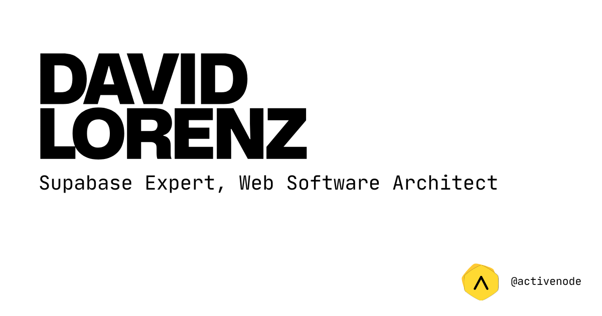 David Lorenz (@activenode), Supabase Expert